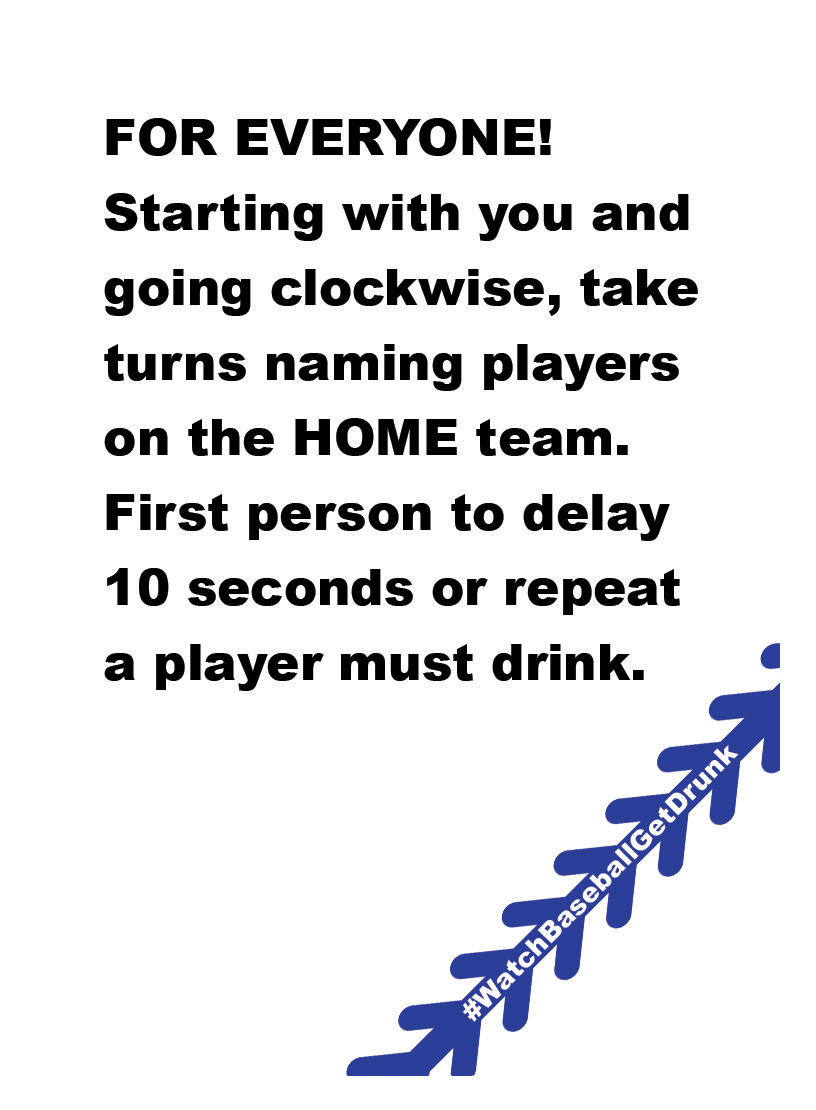WATCH BASEBALL, GET DRUNK - The Live Baseball Drinking Game