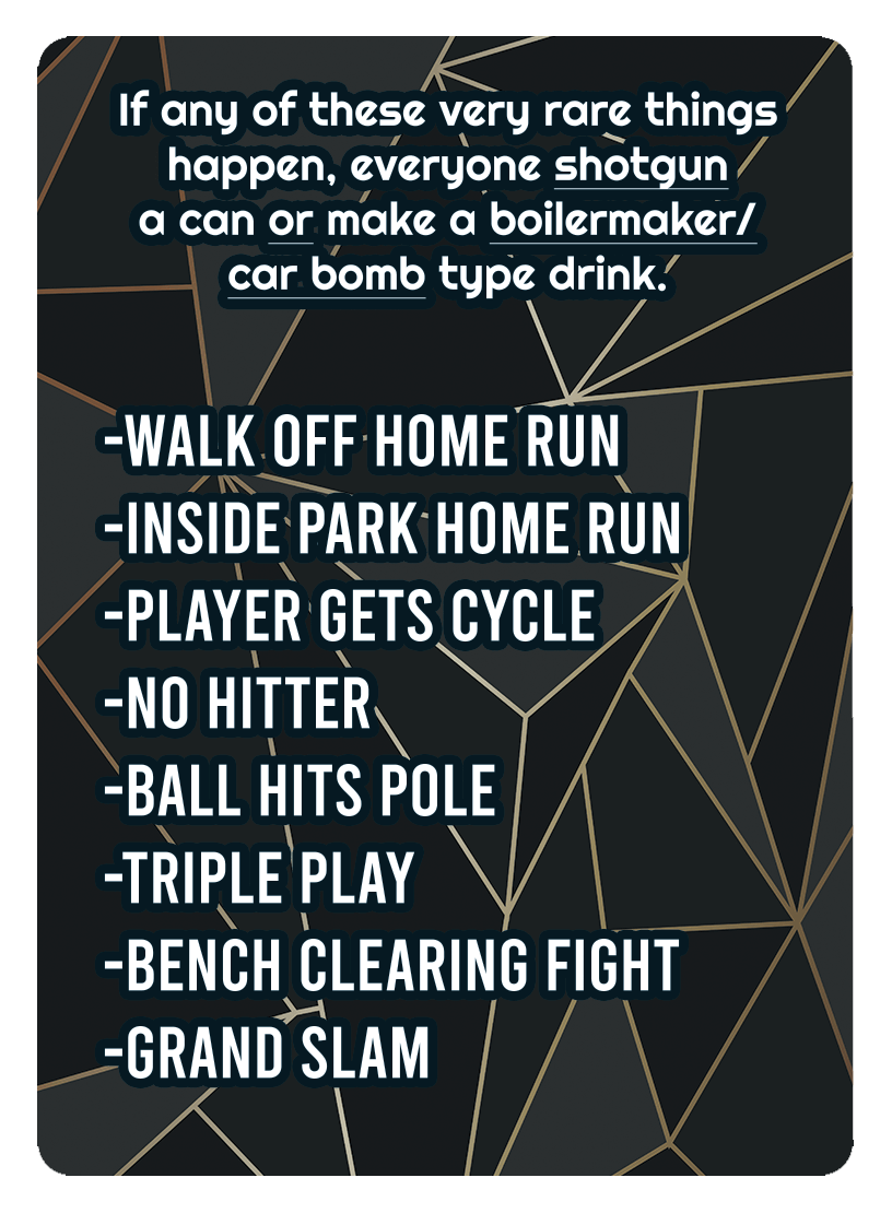 WATCH BASEBALL, GET DRUNK - The Live Baseball Drinking Game
